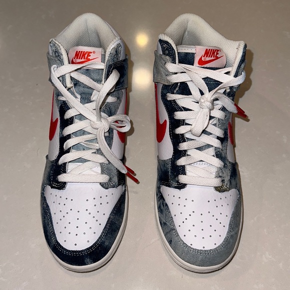 Nike | Shoes | 75 Washed Denim Nike Dunk Highs | Poshmark
